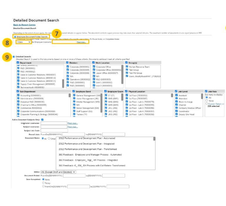 Detailed Document Search in Reporting – Bizx Technologies